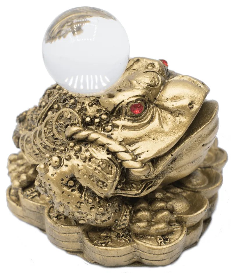 Milujeme Kameny Třínohá žába s perlou - soška Feng shui