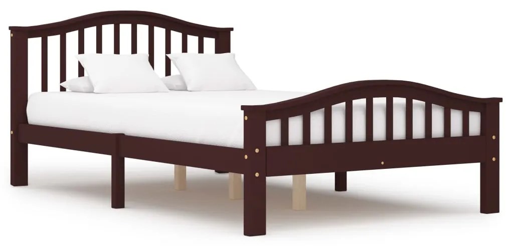 Rám postele Altoona - tmavě hnědý - masivní borové dřevo | 120x200 cm