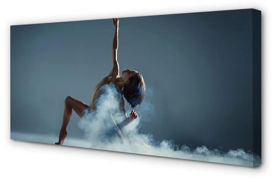 Obrazy na plátně Žena tančí kouř 125x50 cm