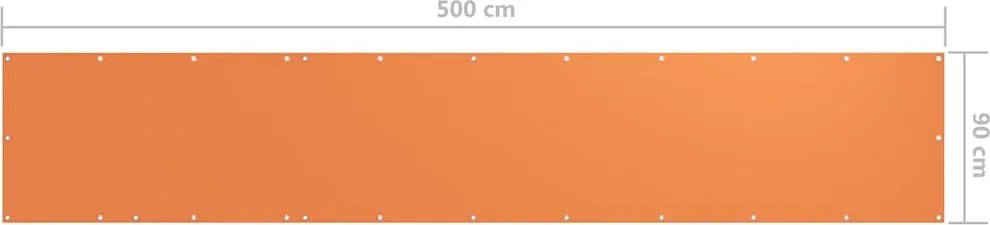 Balkónová zástěna oranžová 90 x 500 cm oxfordská látka 135050
