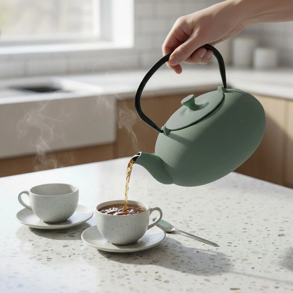 Litinová čajová konvice s filtrem NOMI, 800 ml, zelená
