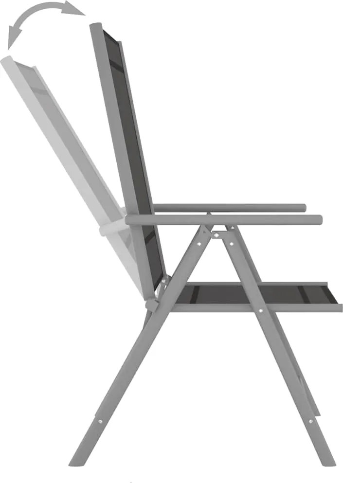 Skládací židle 4 ks, textilní, černé 312182