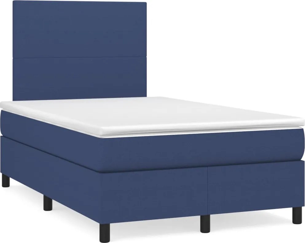 Box spring postel s matrací modrá 120x200 cm textil 3141607