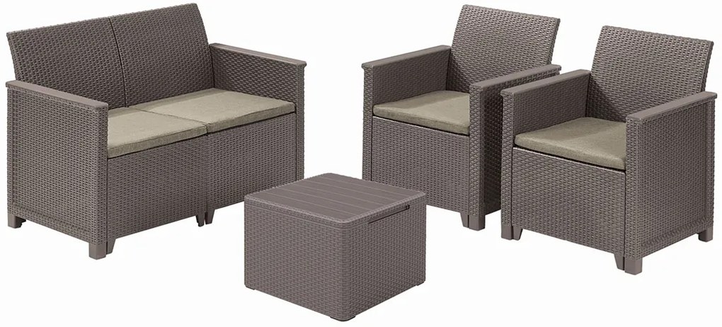 KETER ELODIE 2 SEATER Set zahradní s úložným stolem, cappuccino/písková 17211877