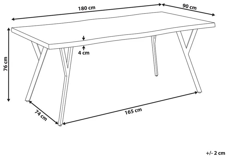 Jídelní stůl 180 x 90 cm světlé dřevo/černý ALTON Beliani