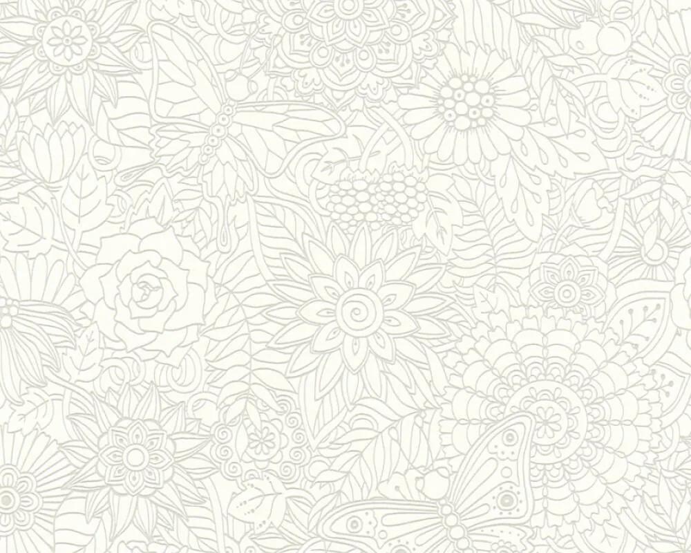 Dětská vliesová tapeta 35816-1 bílá, etno, květy / Vliesové tapety pro děti 358161 Boys and Girls 6 (0,53 x 10,05 m) A.S.Création