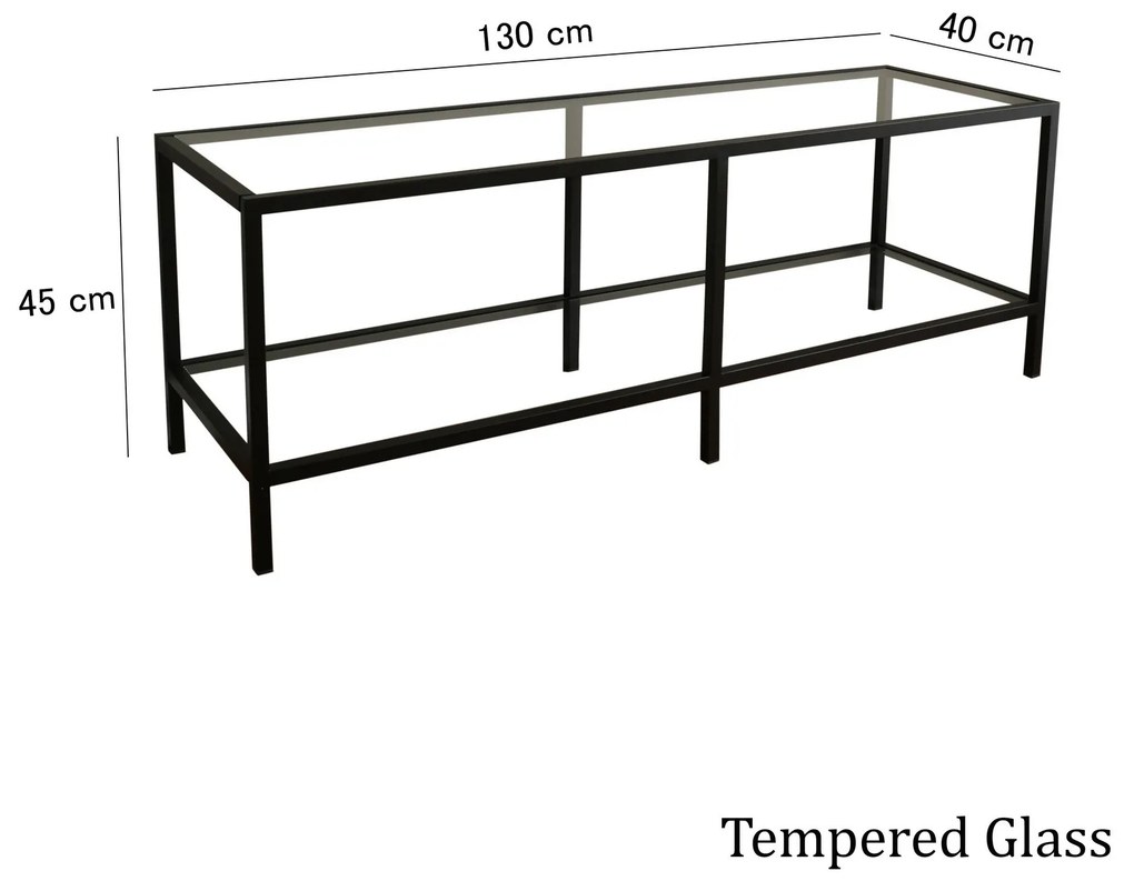 KALUNE DESIGN Kovový TV stolek GLAMP černý 552NOS2219