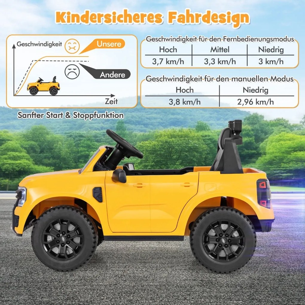 Costway Dětské elektrické auto Ford 12 V dětské auto elektrické s dálkovým