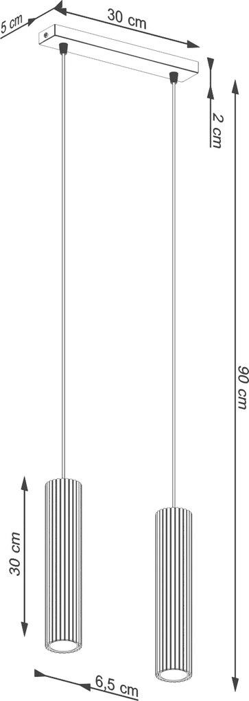 Závěsné svítidlo Karbon, 2x tmavěbéžové hliníkové stínítko