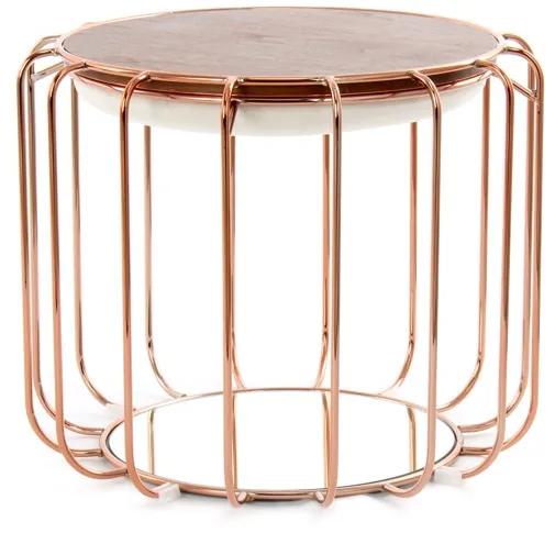 Kayoom Odkládací stolek / Pouf Comfortable 110 béžová / Rosé