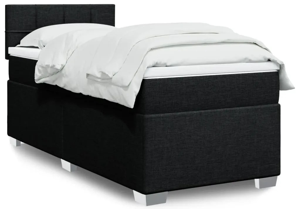 Box spring postel s matrací černá 80 x 200 cm textil 3288017