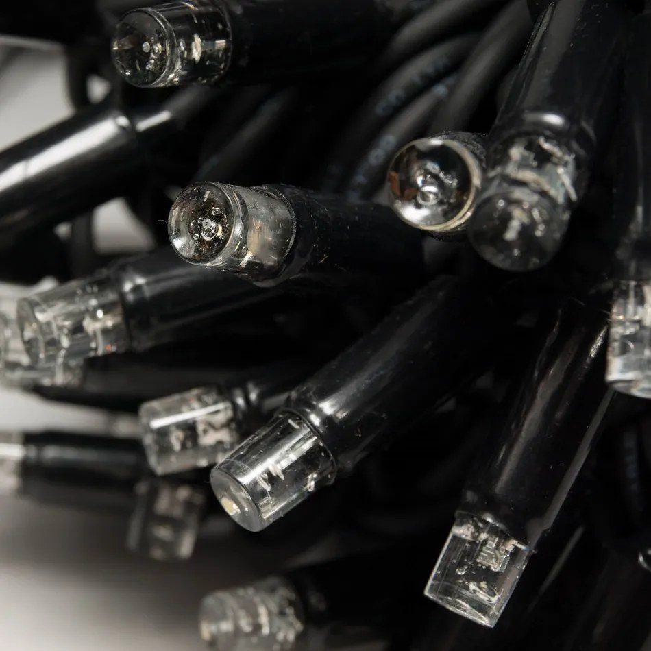 Easy Fix LED světelný řetěz, 20 m, venkovní, teple bílá, 120 diod, černý kabel, IP67