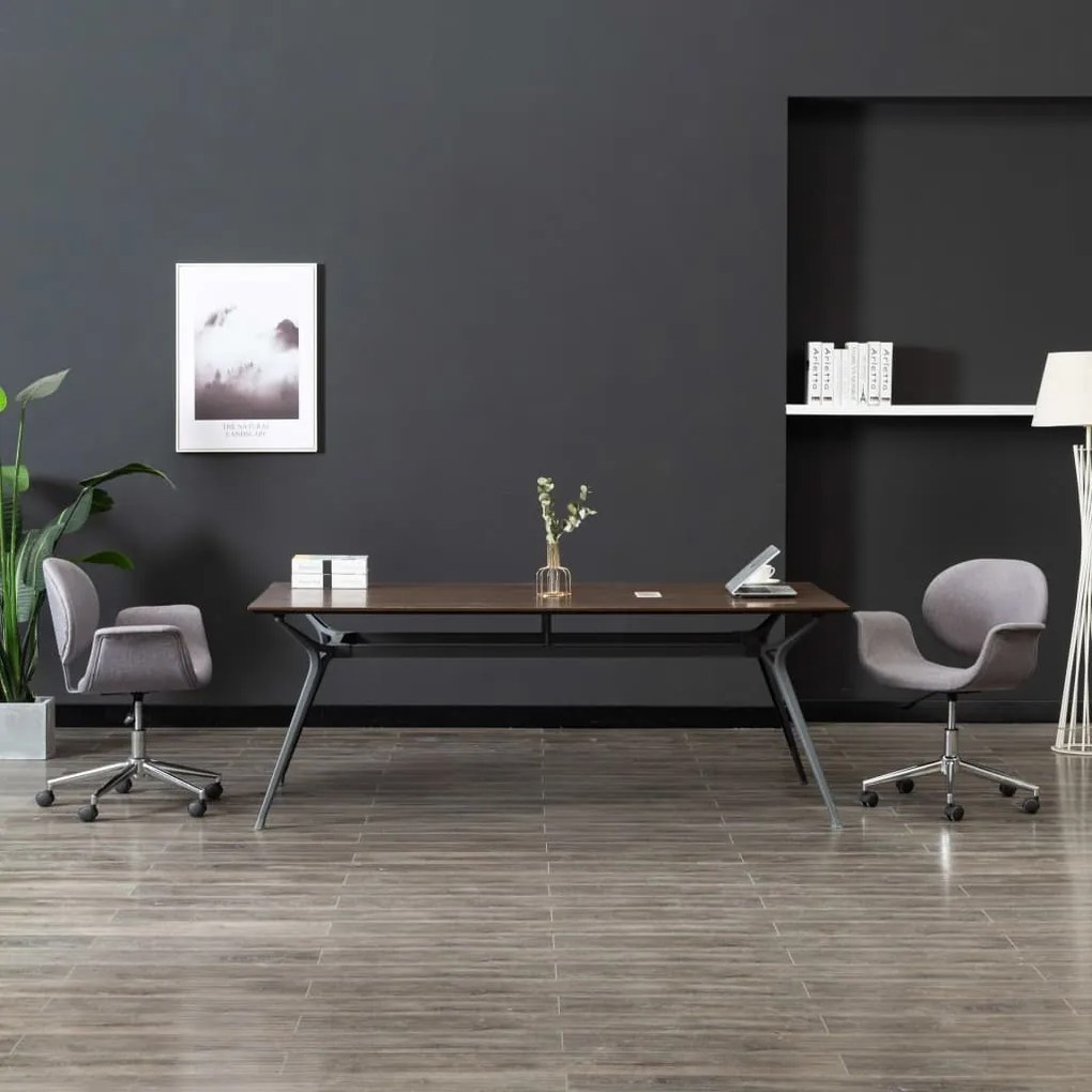 Otočná jídelní židle šedá textil 287395