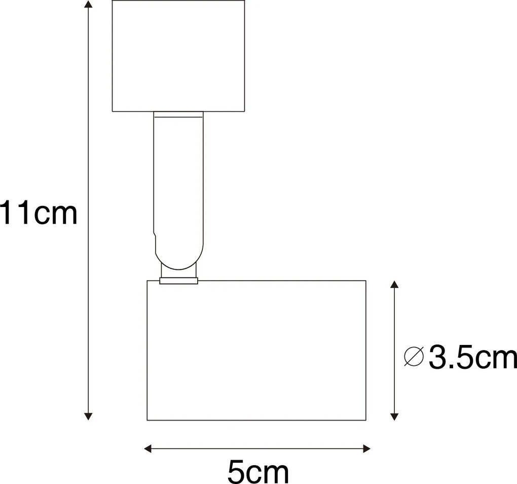 Moderní kolejnicový reflektor černý 1-fázový kolejnicový reflektor - Jeany