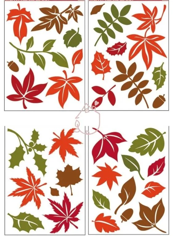 Podzimní okenní dekorace listy