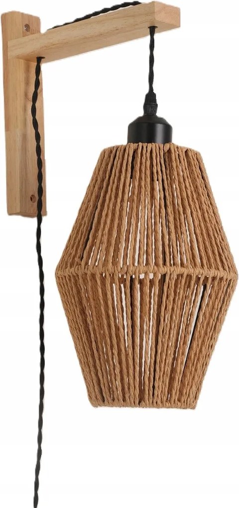 Stylová nástěnná lampa s ozdobným provázkem ve stylu Boho, přírodní