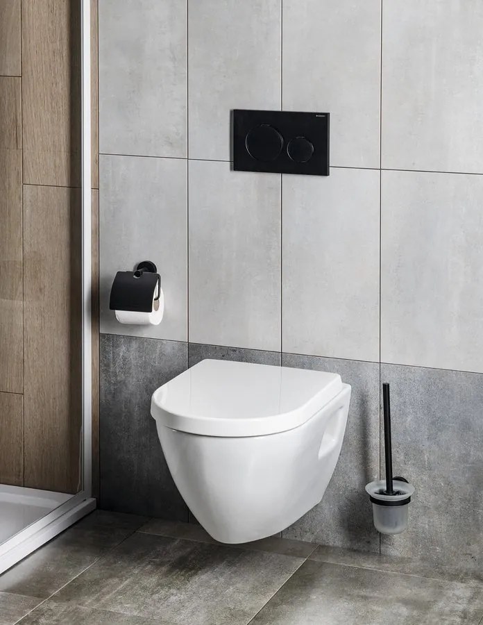 Aqualine Aqualine, SAMBA držák toaletního papíru s krytem, černá, SB207