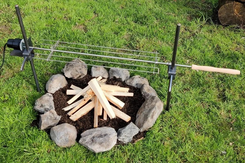 Gril na kuřata - jehla 110 cm ✔ Motorek na 1,5V baterii vč. baterie