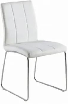 Židle, bílá ekokůže + chrom nohy, SIDA