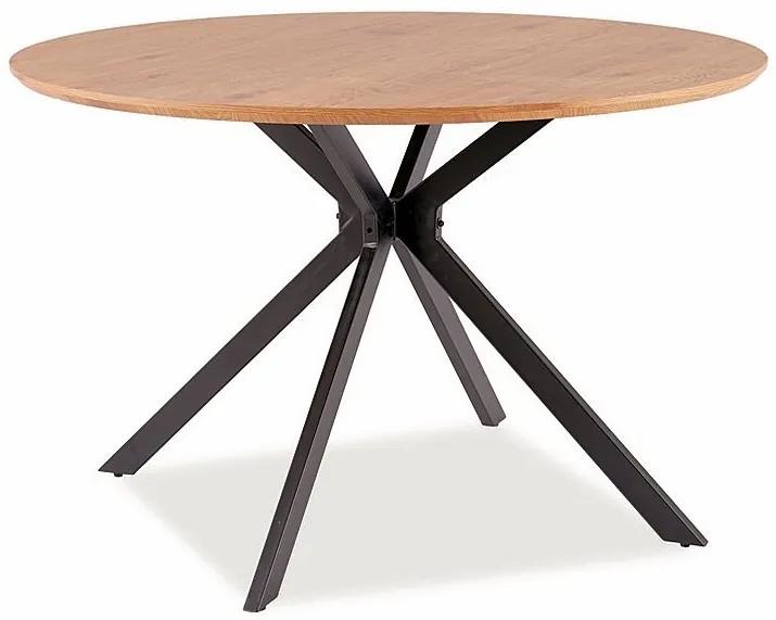 Casarredo - Komfort nábytek Kulatý jídelní stůl ASTER 120 dub/černý kov