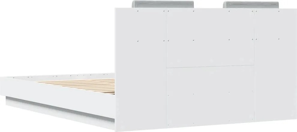 Rám postele s čelem bílý 150 x 200 cm kompozitní dřevo 3209912