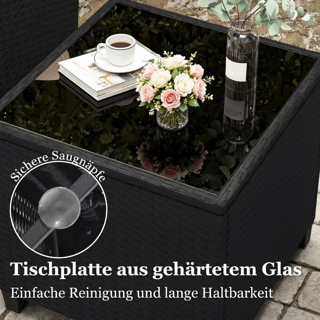 Costway 3 PCS. Ratanová sada Gartenmöbel inkl. 2 Sessel a 1 Beistelltisch – bílý