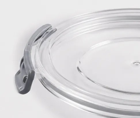 dóza na potraviny, krabička, 0,3 l, s víkem, kulatá, plast, průhledná, Dekorino DP20260001