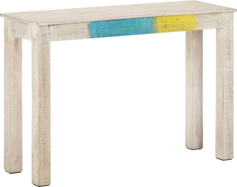 Konzolový stolek bílý 115 x 35 x 77 cm hrubé mangovníkové dřevo 323556