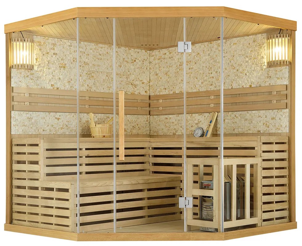 M-SPA - Suchá sauna pro 5 osob s kamny STONE 200 x 200 x 200 cm