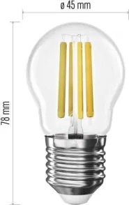 Emos lighting LED žárovka Filament Mini Globe / E27 / 5,9 W (60 W) / 806 lm / teplá bílá 1525743211