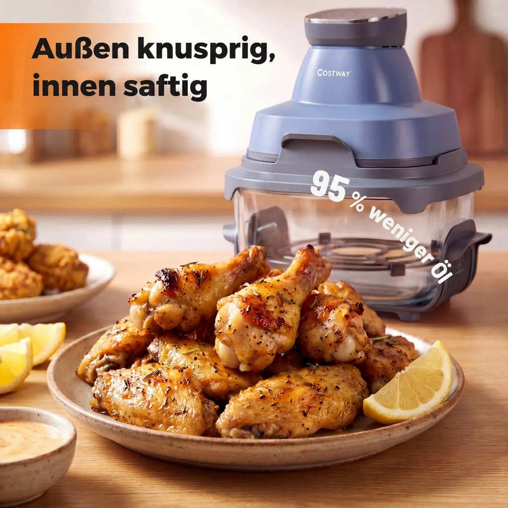 Costway Přenosná vzduchová fritéza 6-in-1 Fritování a pečení na vzduchu 4 L
