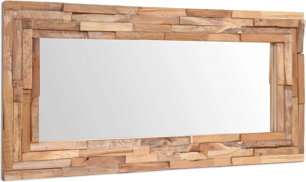 Dekorativní zrcadlo teak 120 x 60 cm obdélníkové 244564