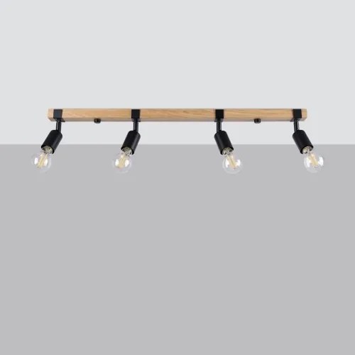 Stropní svítidlo SOLLUX ZUCA 4 černé E27 4x15W bez žárovky SL.1298