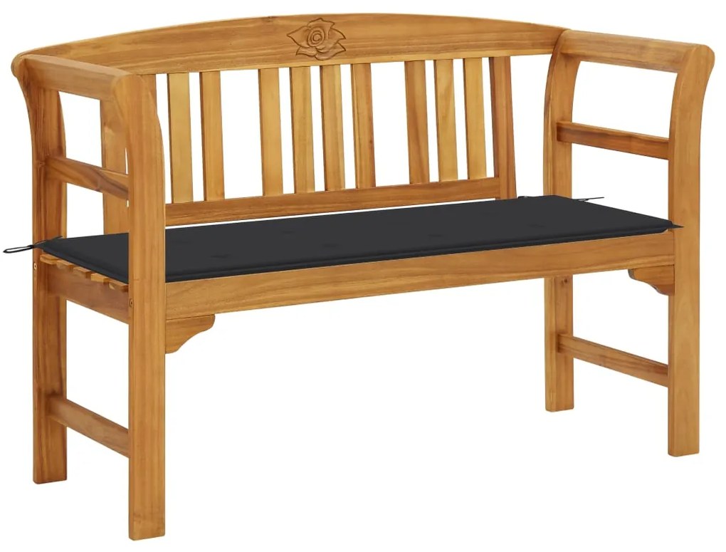 3064293 vidaXL Zahradní lavice s poduškou 120 cm masivní akáciové dřevo