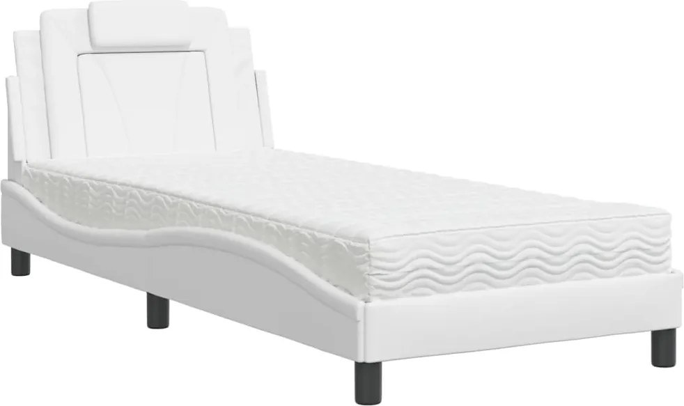 Postel Viana s matrací bílá 90 x 190 cm umělá kůže 3208762