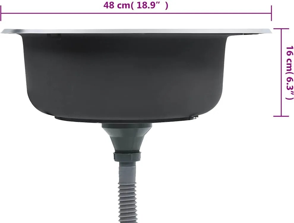 Kuchyňský dřez se sítkem a sifonem nerezová ocel 145071