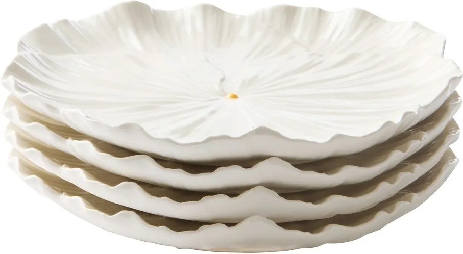 Bílé porcelánové talíře v sadě 4 ks Elva – Jotex