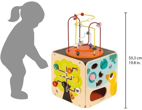 Janod - Interaktivní kostka s labyrintem MULTI ACTIVITY