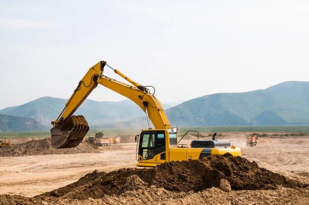 Ilustrace Excavator loading earth into dump, Pro-syanov