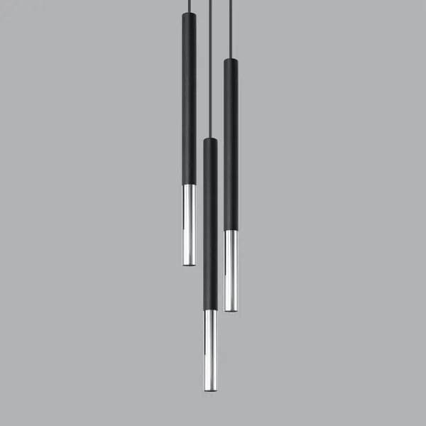 Sollux SL.0887 - Lustr na lanku MOSAIC 3xG9/12W/230V černá/chrom