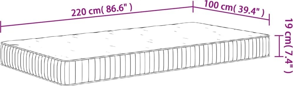 vidaXL Taštičková pružinová matrace medium 100 x 220 cm [372824]