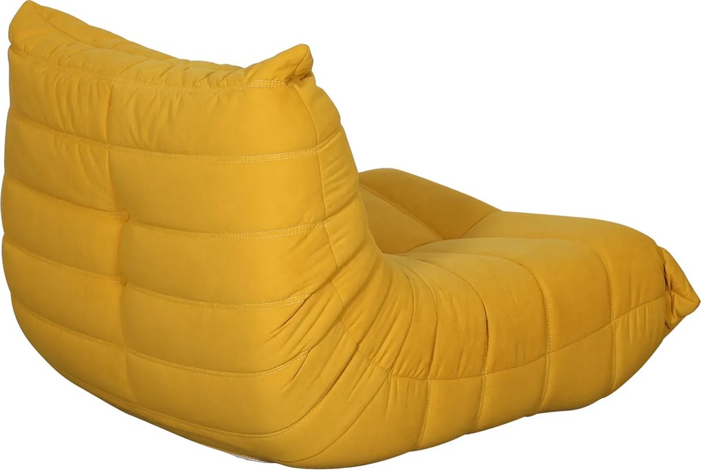 Designové křeslo Nua samet hořčicové