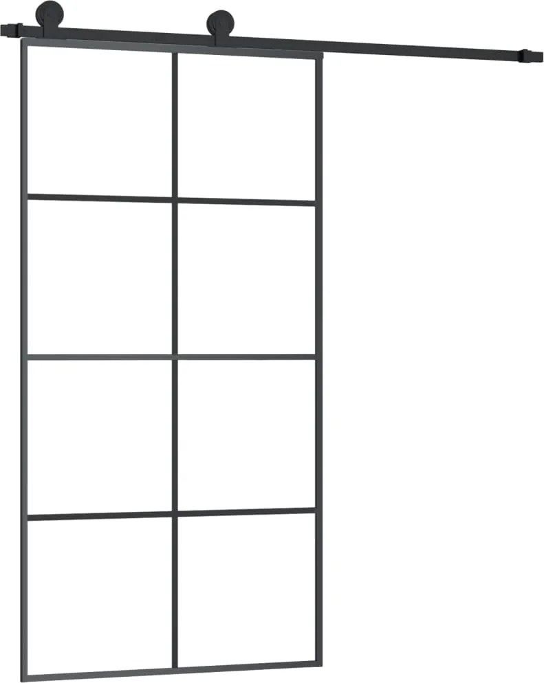 Posuvné dveře s kováním 102,5 x 205 cm ESG sklo a hliník 3152143
