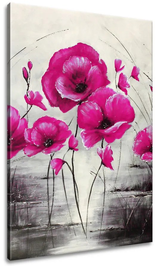 Gario Ručně malovaný obraz Růžové Vlčí máky Rozměry: 120 x 80 cm