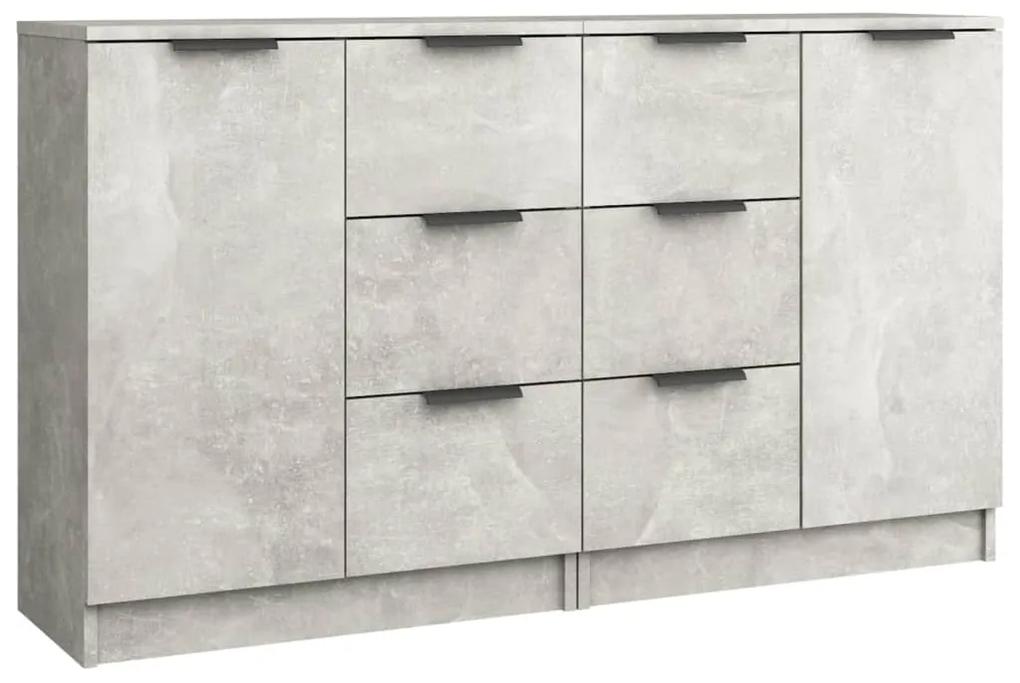 Příborníky 2 ks betonově šedé 60 x 30 x 70 cm kompozitní dřevo,  3115791