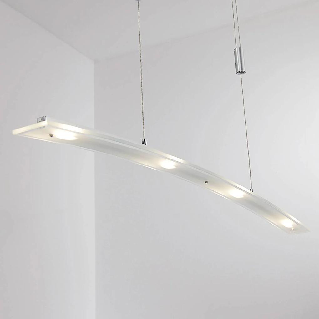 Juna – LED závěsné světlo, skleněné stínidlo,98 cm
