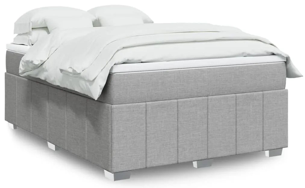 Box spring postel s matrací světle šedá 140 x 190 cm textil 3285470