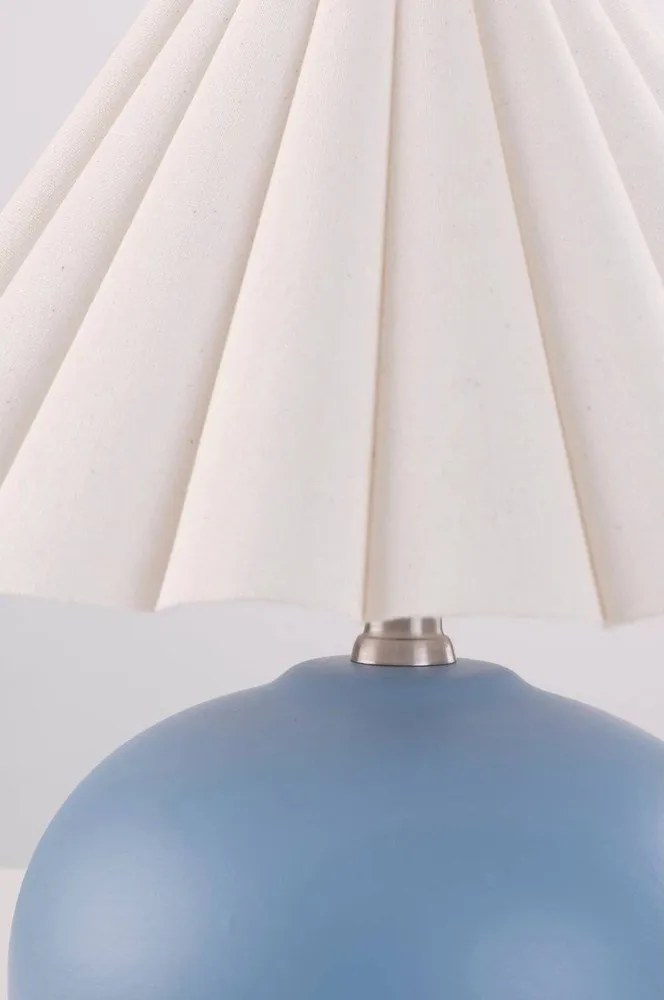 Bílá/modrá keramická stolní lampa (výška 34 cm) Crasso – Jotex