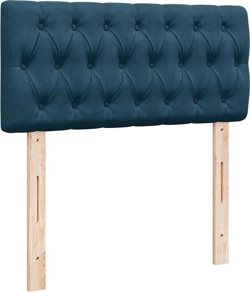 Box spring postel s matrací modrá 90 x 200 cm samet 3287648