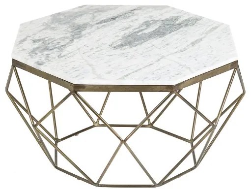 Konferenční stolek Diamond s mramorem bílý